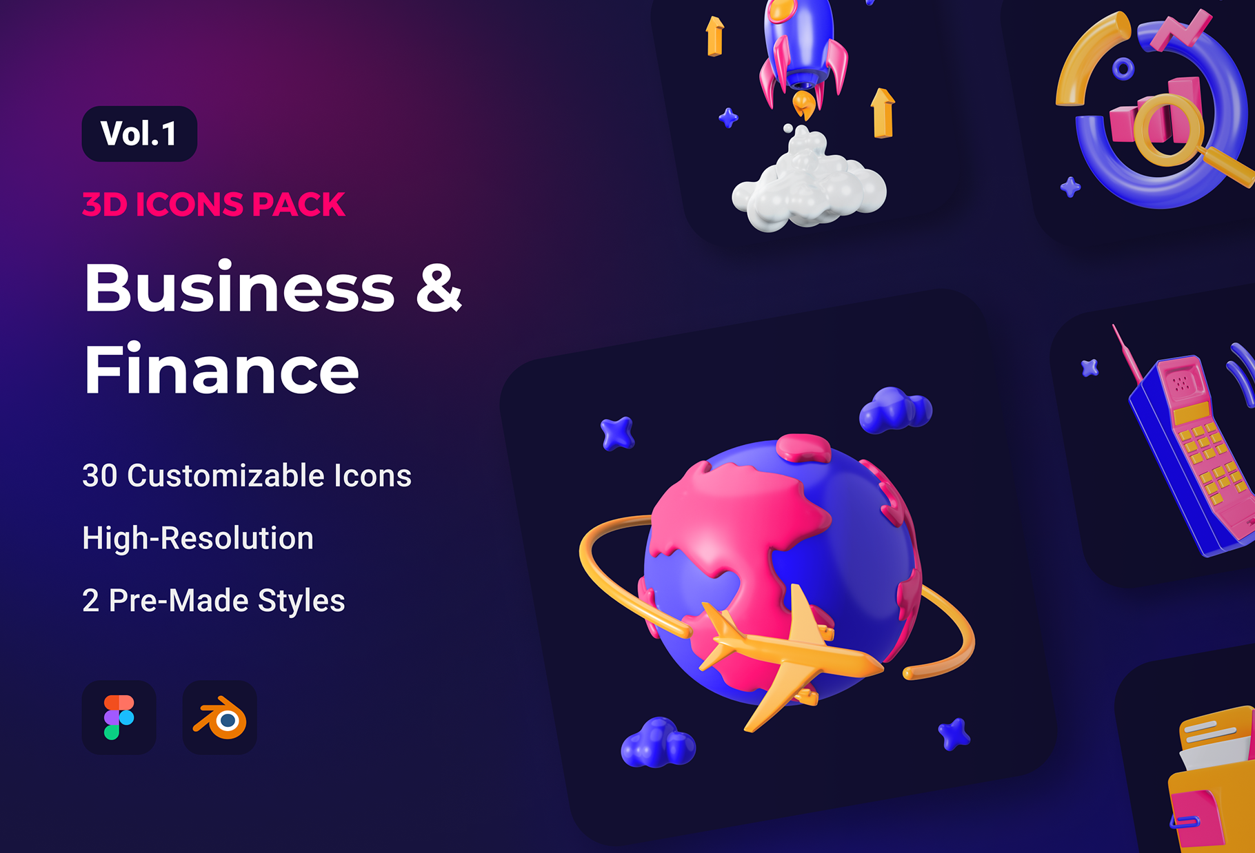 Business & Finance 3D Icon Pack