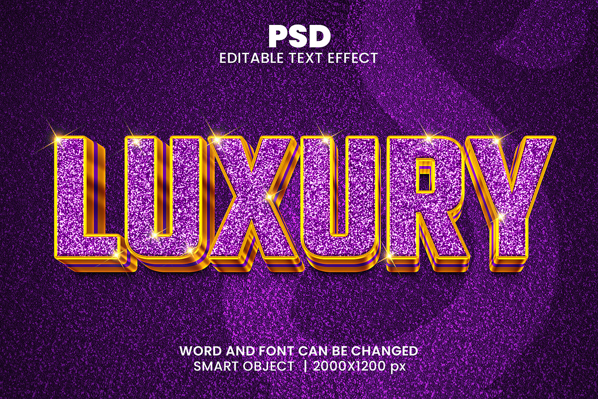 Luxury 3D Text Effect for photoshop, a Layer Style Add-On by bdrobin | Creative Market
