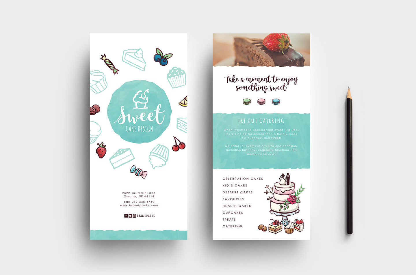 Cake Shop DL Card Template, a Card Template by BrandPacks