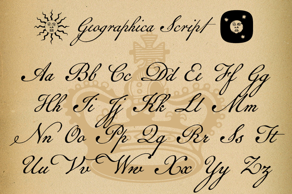 Geographica Script, fine 1700s cursive