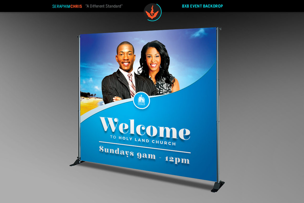 Church Welcome 8x8 Event Backdrop, a Templates & Theme by SeraphimChris