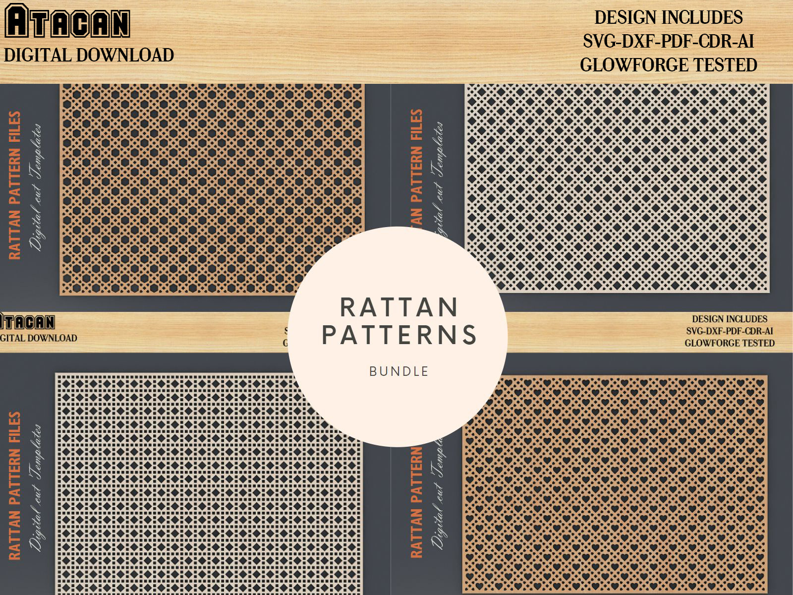 Rattan Cane Seamless Patterns Bundle, a Pattern Graphic by AtacanDigital