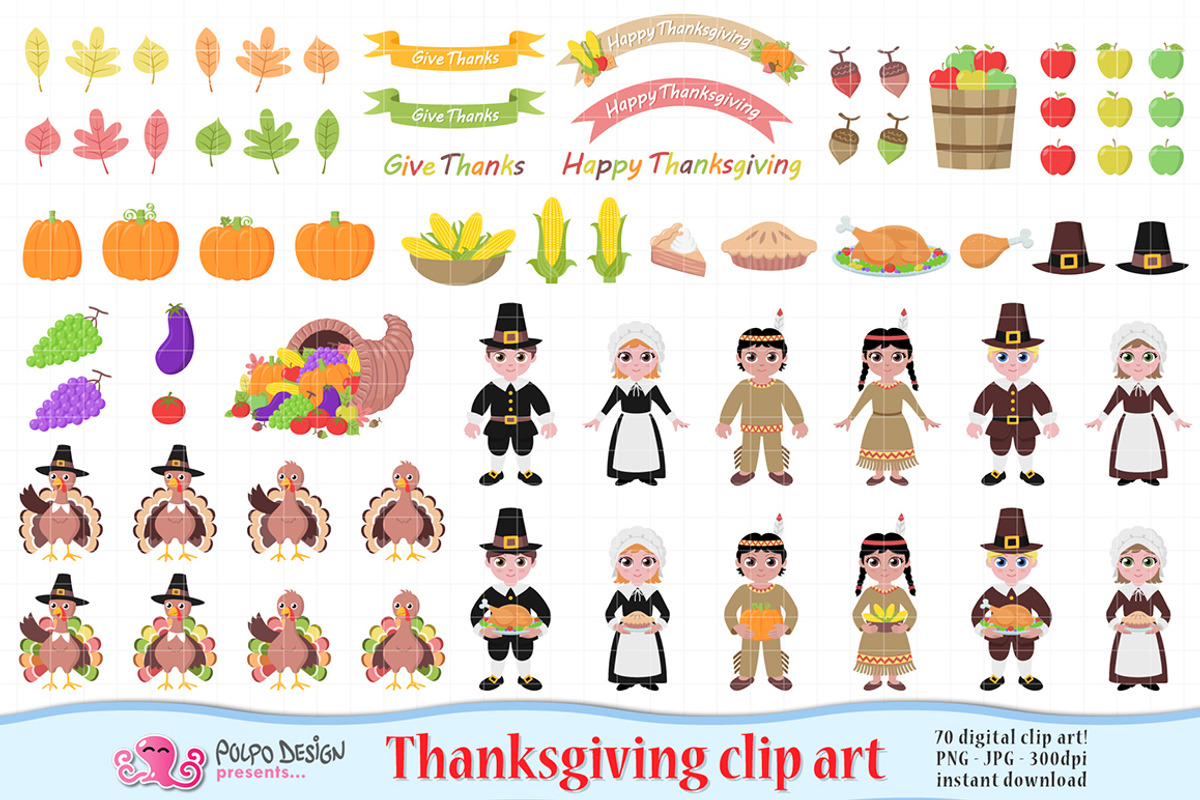 Thanksgiving clip art, an Object Graphic by PolpoDesign
