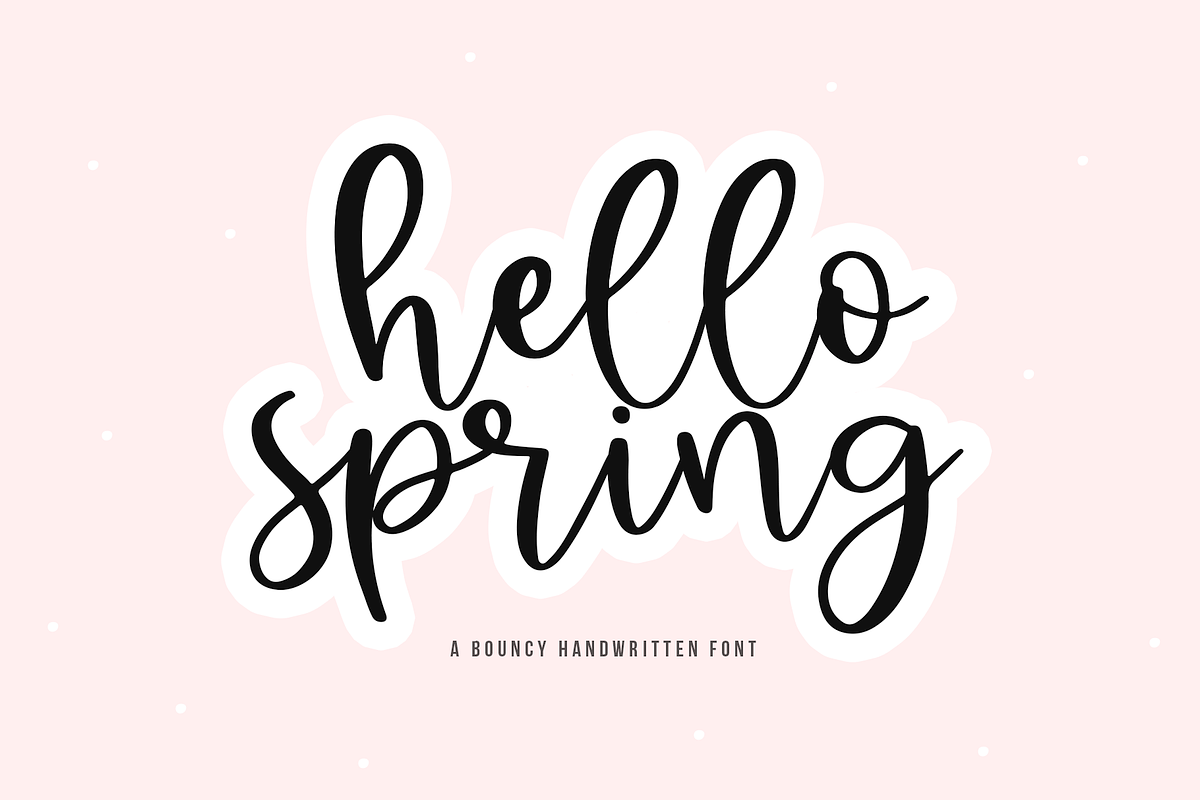 Hello Spring | Bouncy Script Font, a Script Font by KA Designs