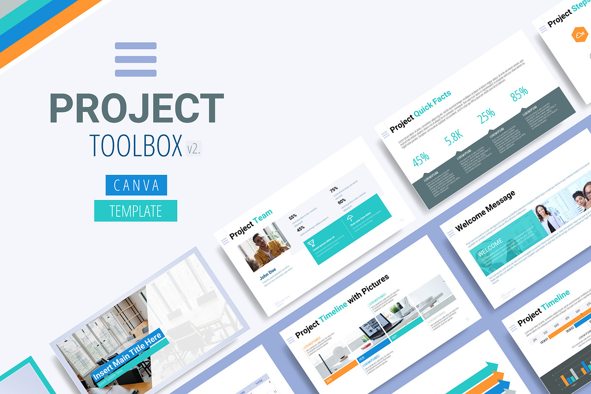 Project Presentation Template-Canva, a Presentation Template by AdrianDragne | Creative Market