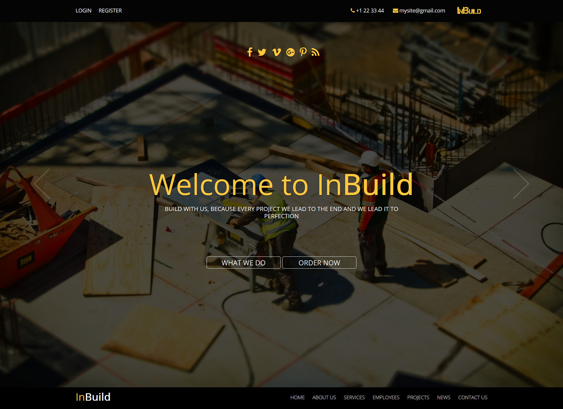 InBuild - One Page HTML Template, a Landing Page Template by inSTUDIO43