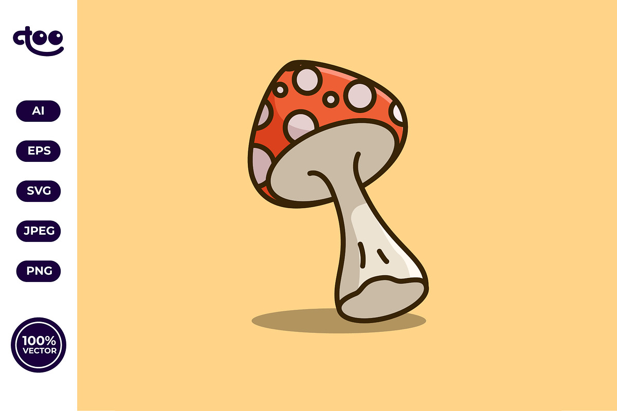 Mushroom cartoon vector | Creative Market