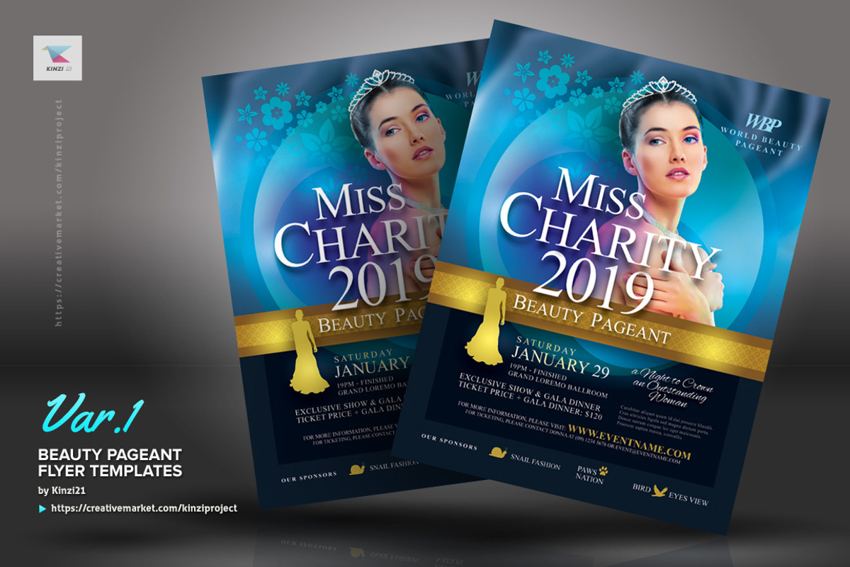 Beauty Pageant Flyer Templates, a Flyer Template by kinzi21