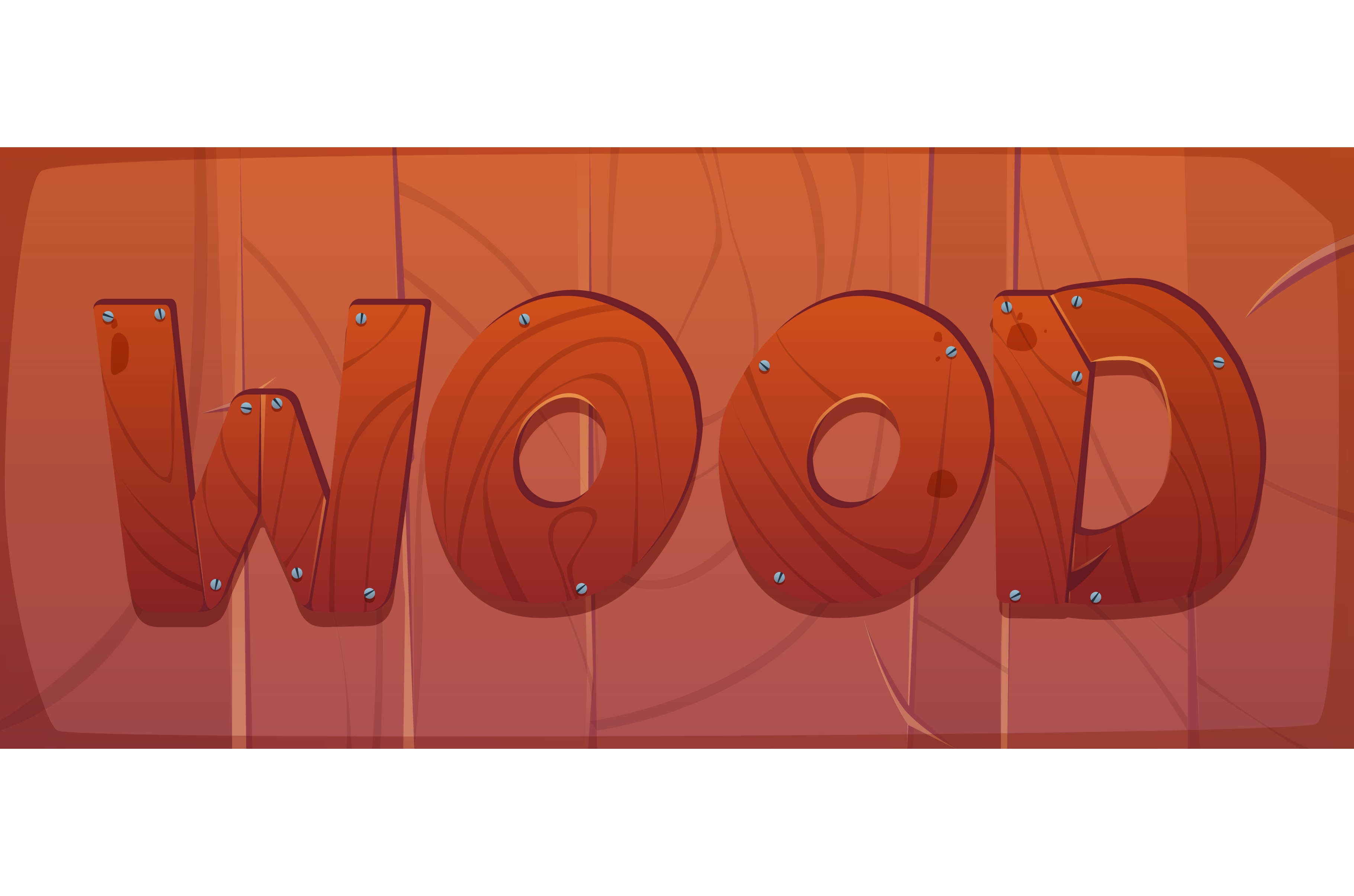 Cartoon word wood made of planks, a Texture Illustration by art PVP ...