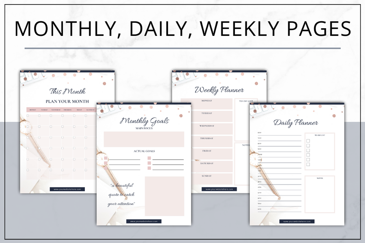 Canva Planner - Rose Gold, a Stationery Template by Lady Boss Studio ...