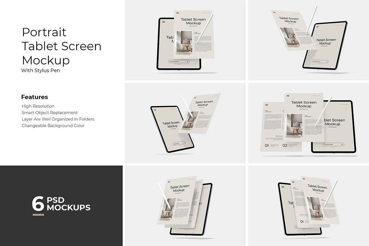 Portrait Tablet Screen Mockup, an iPad Mockup by Rizky Audymas