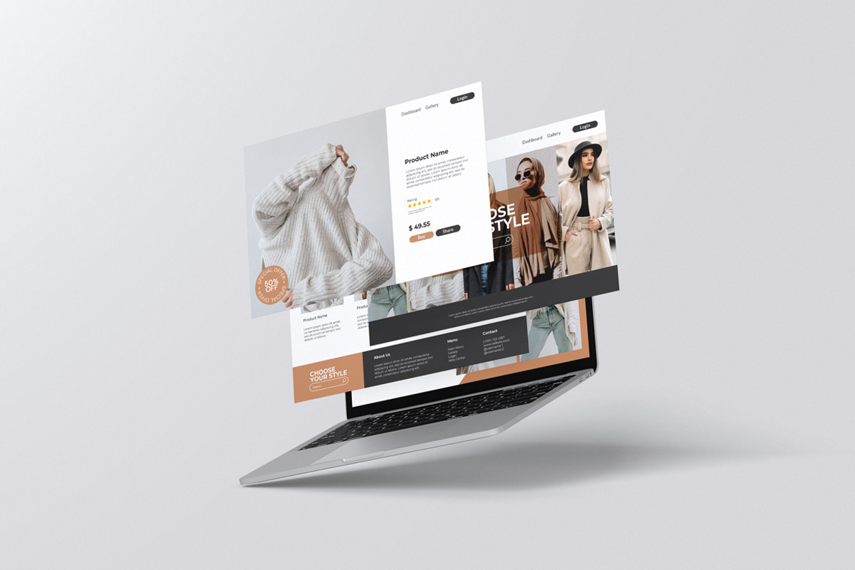 Laptop & Website Screen Mockup, a Mac Mockup by Mockup Supper