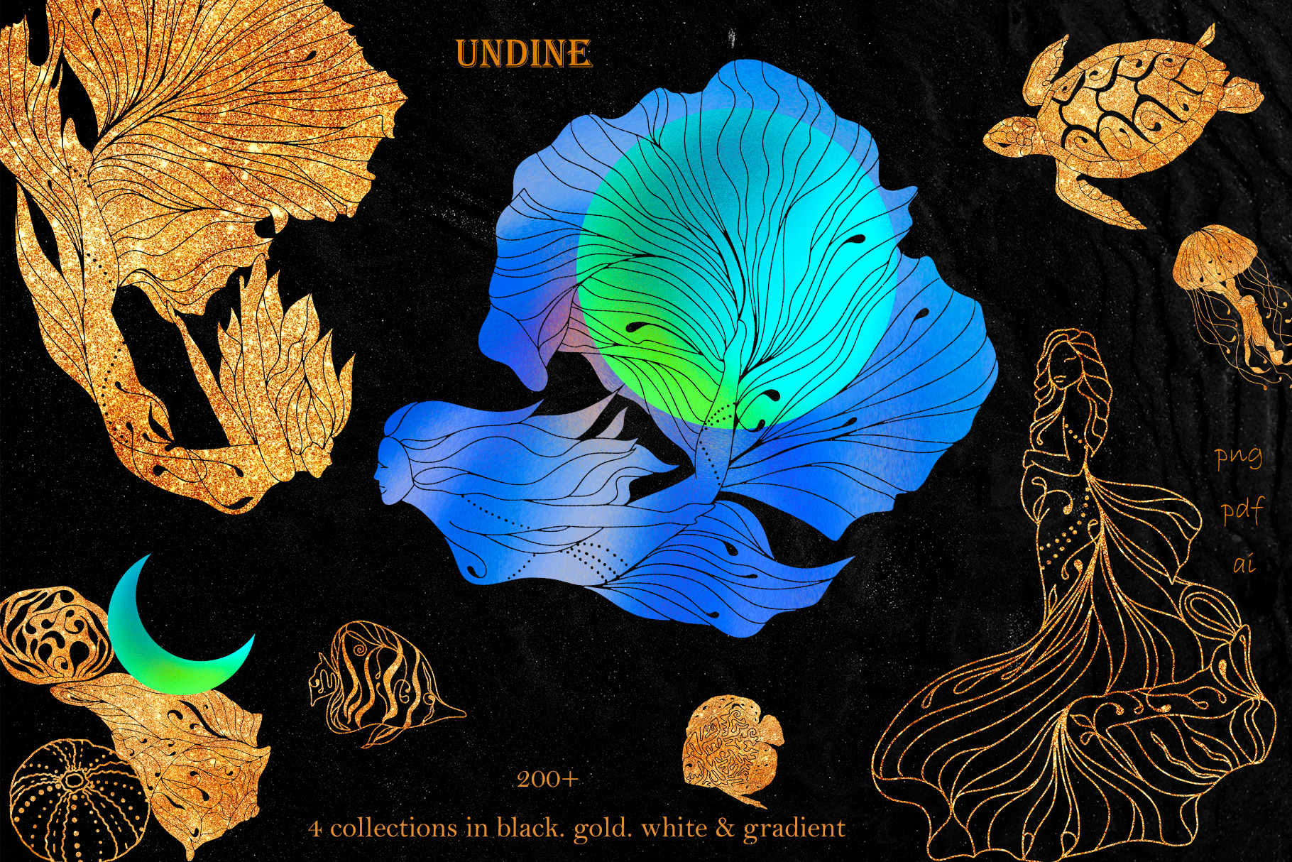 A new underwater collection UNDINE | Creative Market