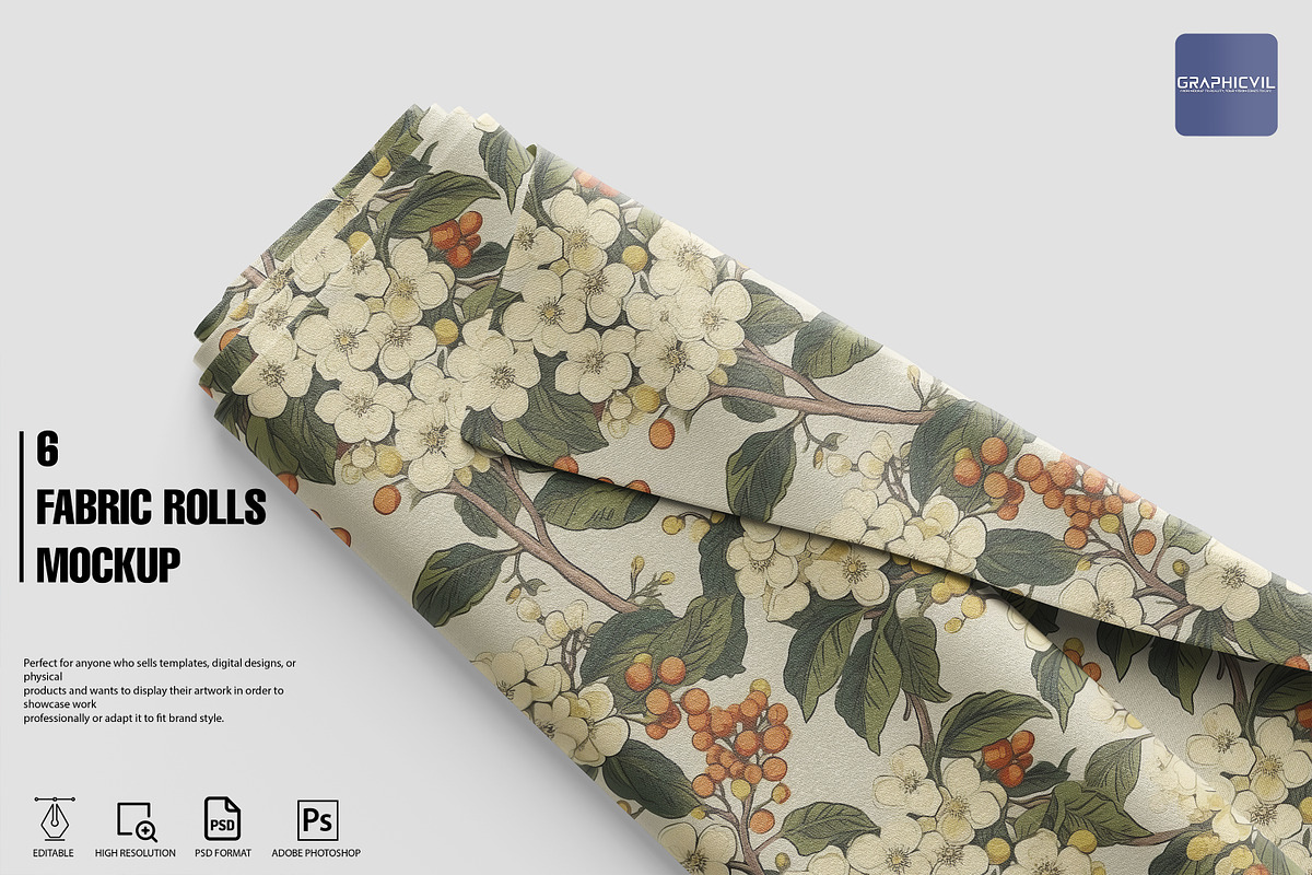 Fabric Rolls Mockup Fabric mockup