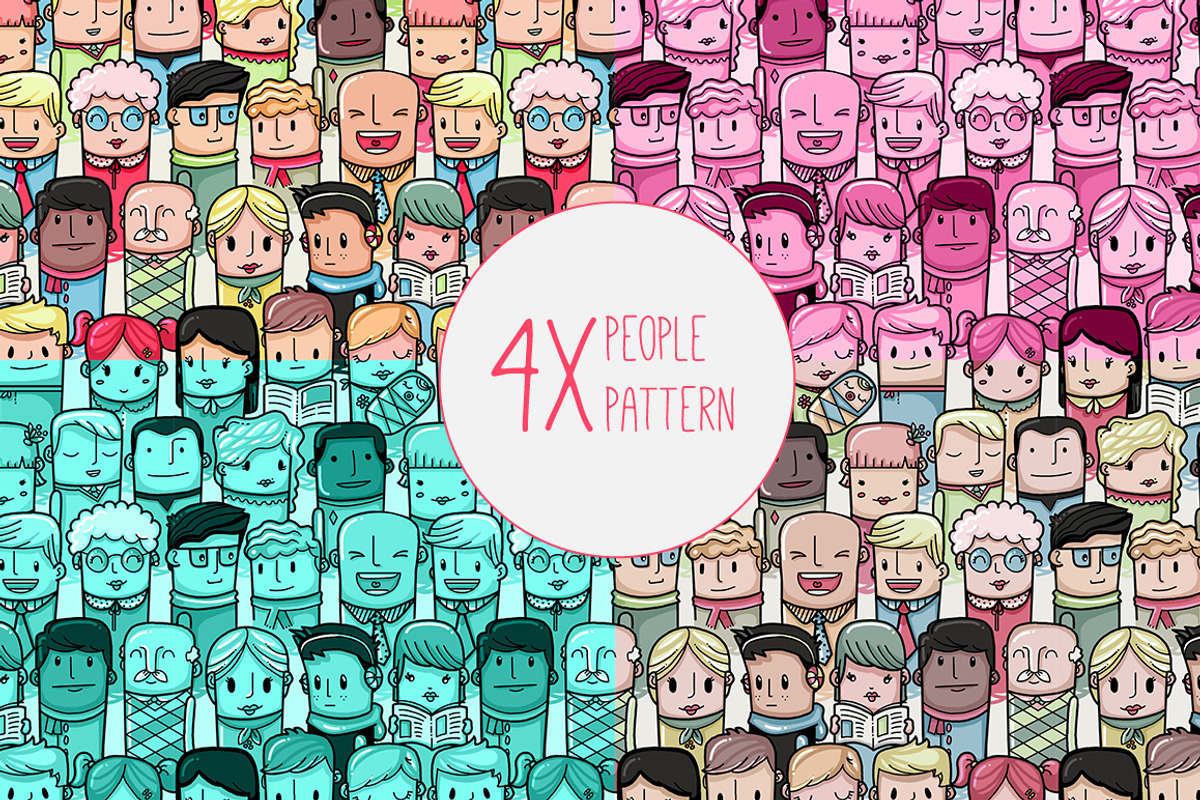 Seamless people pattern 2, a Pattern Graphic by Beatriz Gascón