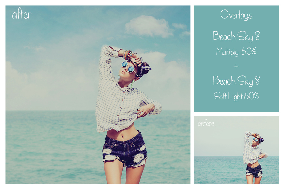 30 Beach Sky Overlays, a Texture Graphic by LovePhotoMoment