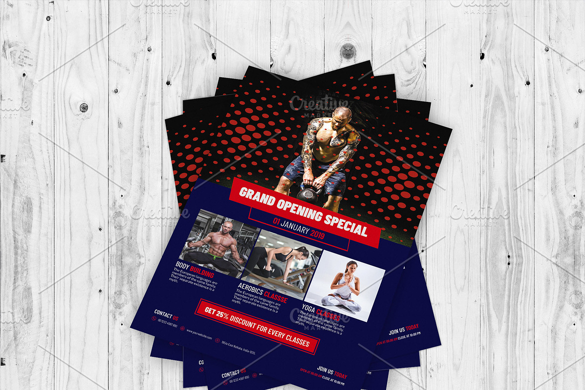 Grand Opening GYM Flyer Template, a Flyer Template by MRI STUDIO ...