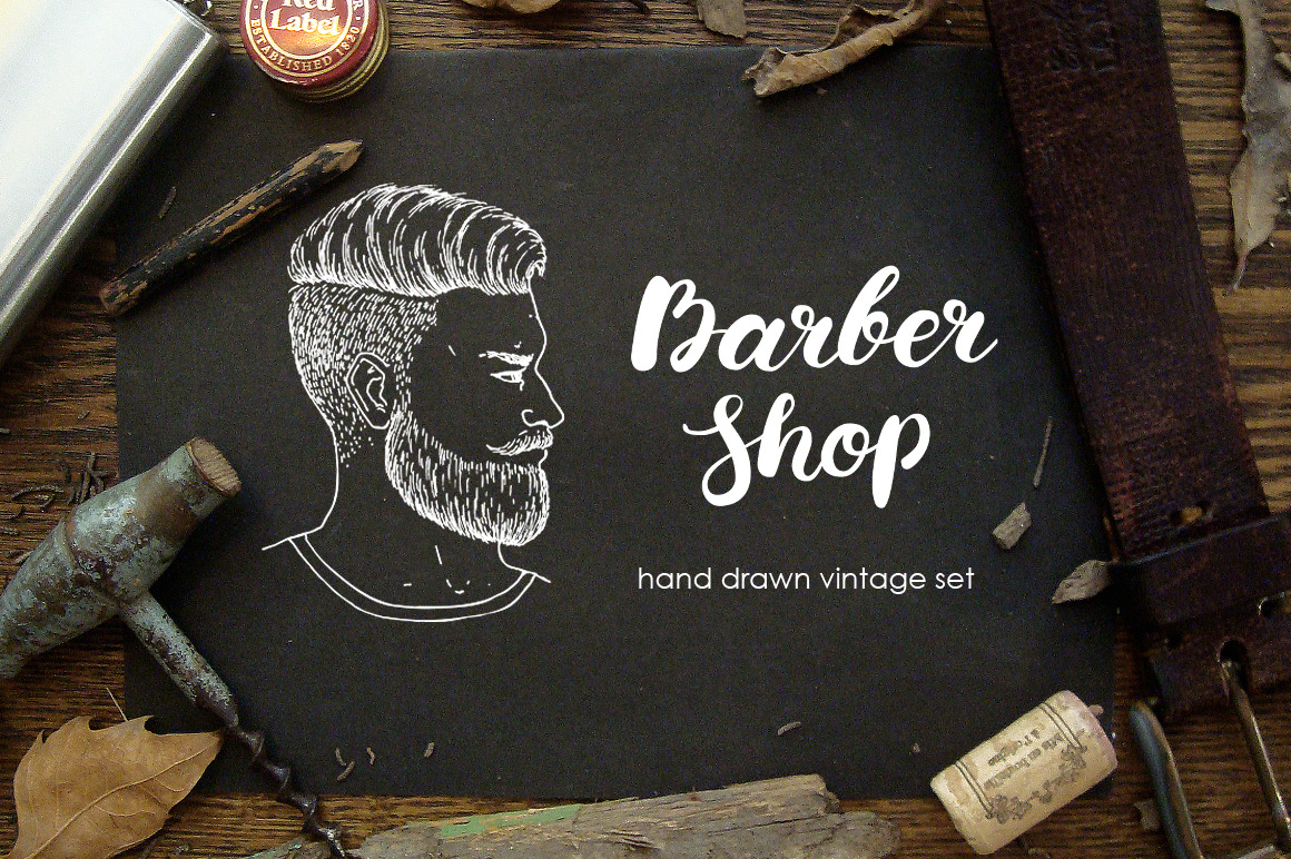 Barber Shop Sketch Set, an Illustration by Epine