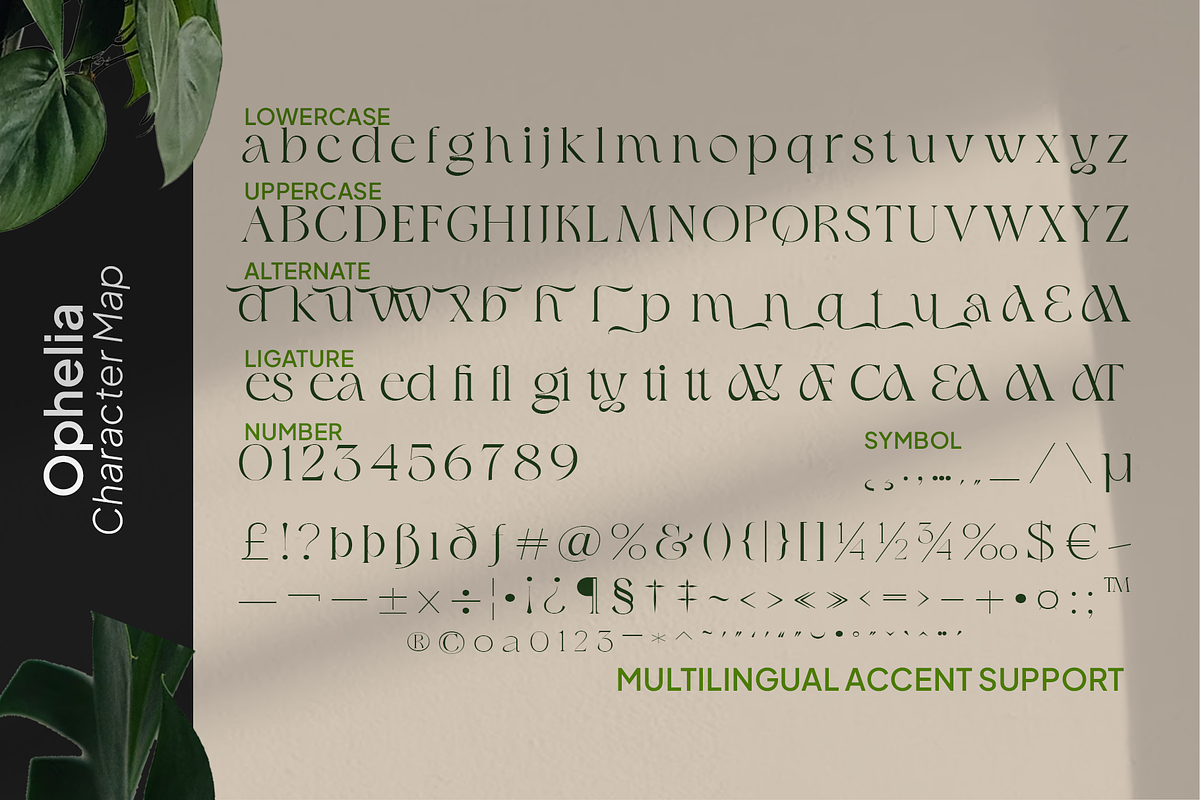 Ophelia Fresh Serif Typeface