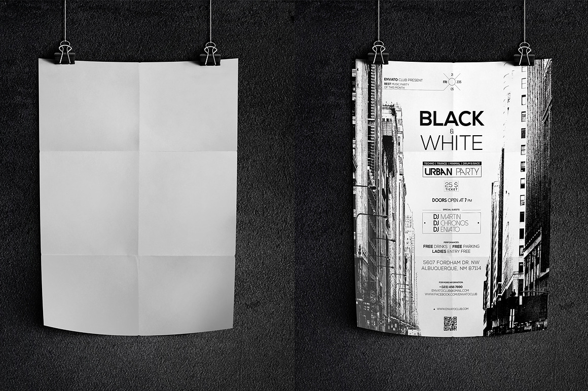 Dark Poster Mockup, a Print Template by CREATIVE DUDE