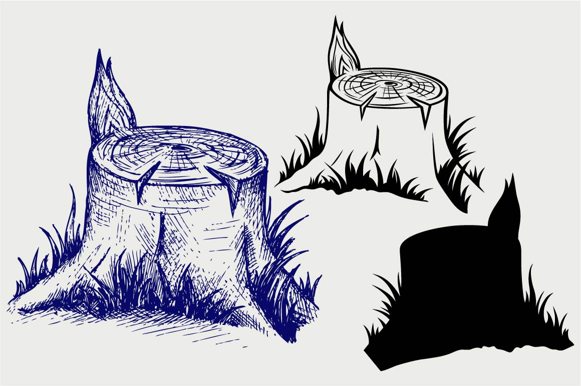 Old tree stump SVG, an Outline Icon by LineworkStock