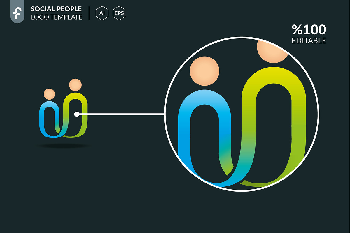 Social People Logo, a Branding & Logo Template by ft.studio