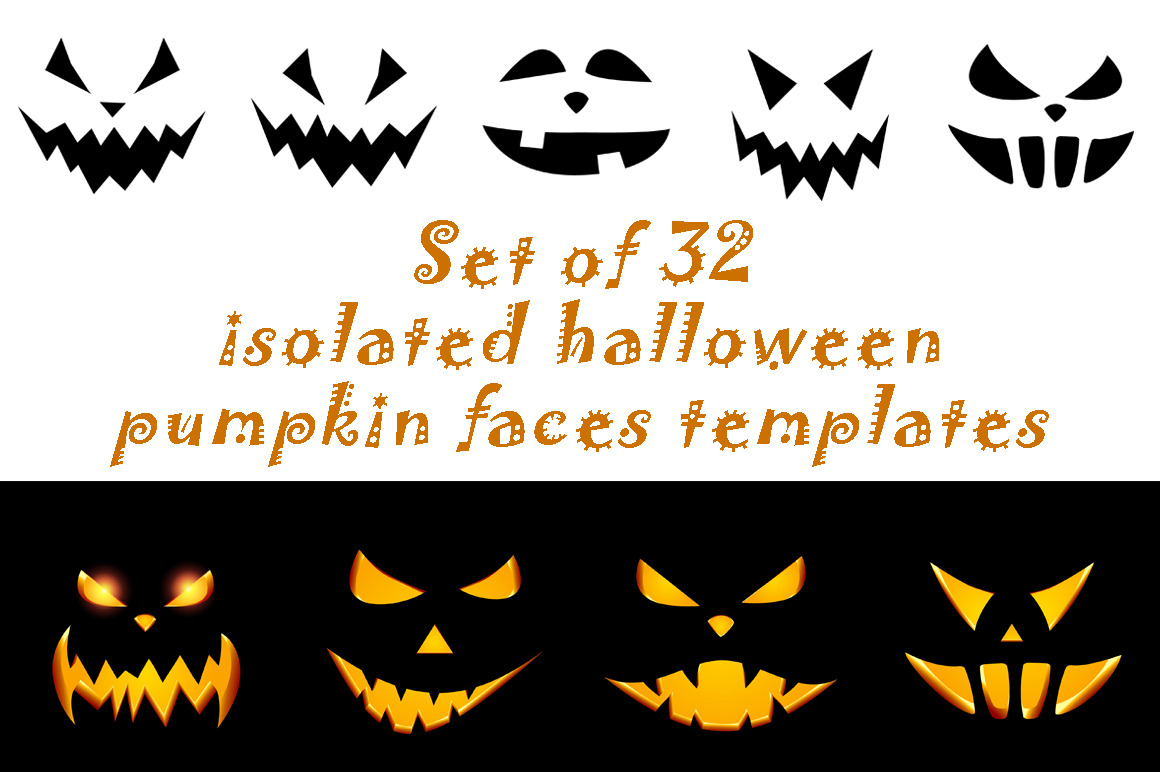 Halloween pumpkin face patterns, a Decorative Illustration by Vjom