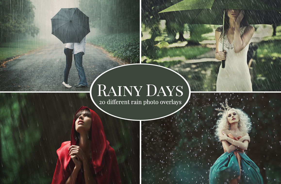 Rainy Days - 20x rain photo overlays, a Graphic by BrownLeopard