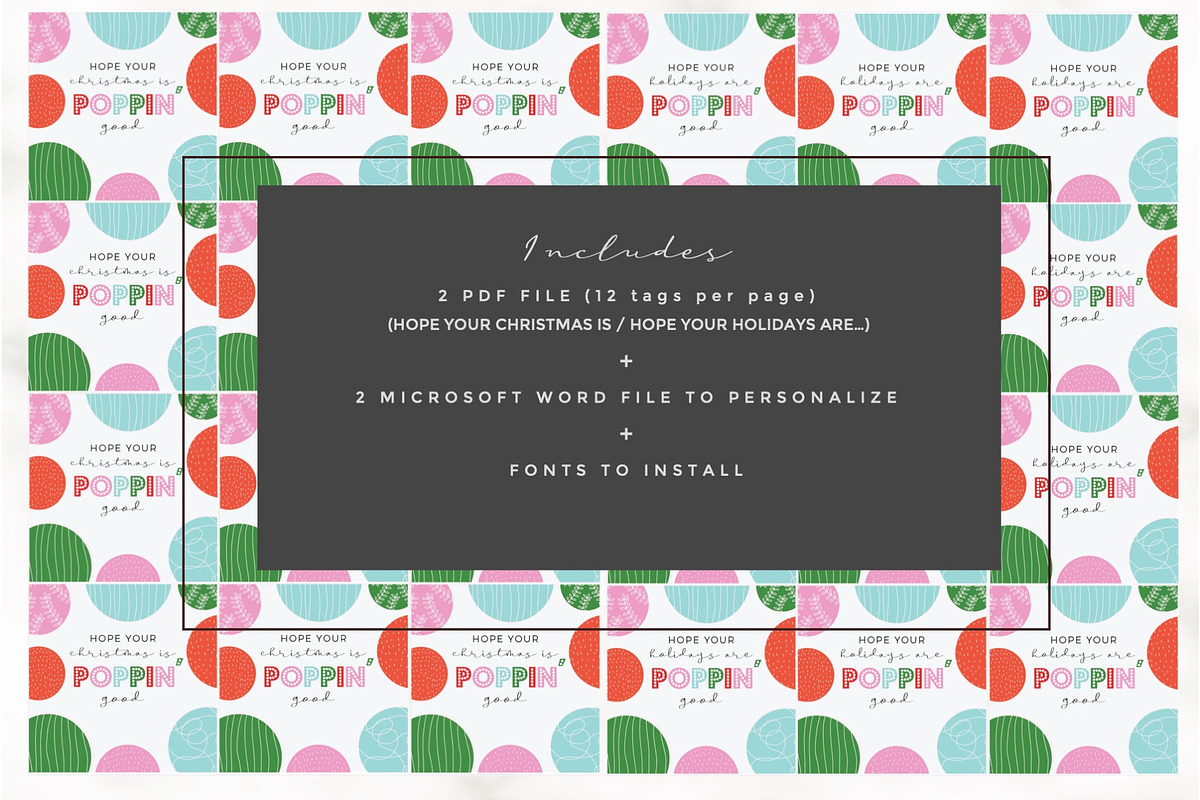 Christmas Pop It Gift Tags, a Card Template by PAPPERMINT RESUME STUDIO