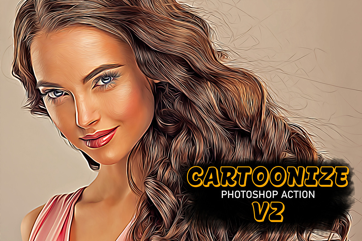 Cartoonize Photoshop Action V2, an Action Add-On by CraftingStudio