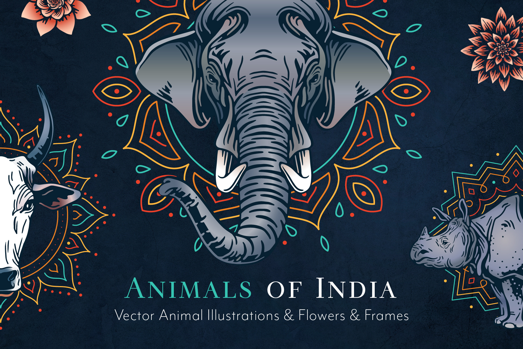 Animals of India - Vector Illustration Set