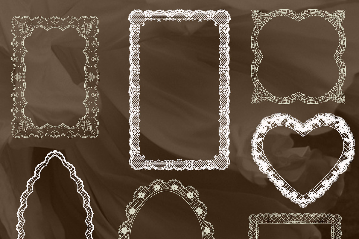 Vintage Lace Vector Frames Clipart