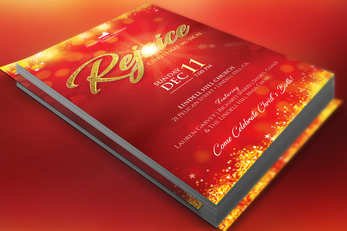 Rejoice Christmas Flyer Poster, a Flyer Template by Godserv Designs