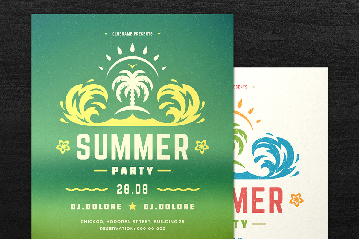 Summer Party Flyer Template, a Flyer Template by Vasya Kobelev
