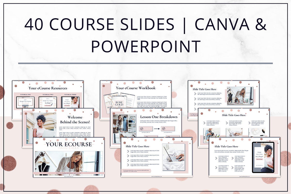 eCourse & Webinar Bundle | PPT Canva, a Presentation Template by Lady Boss Studio