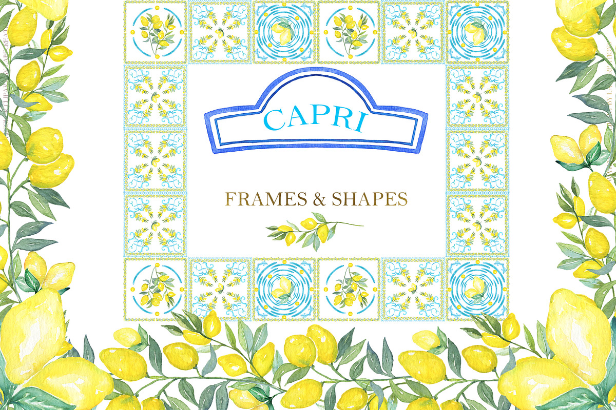 CAPRI Watercolor Clipart Collection
