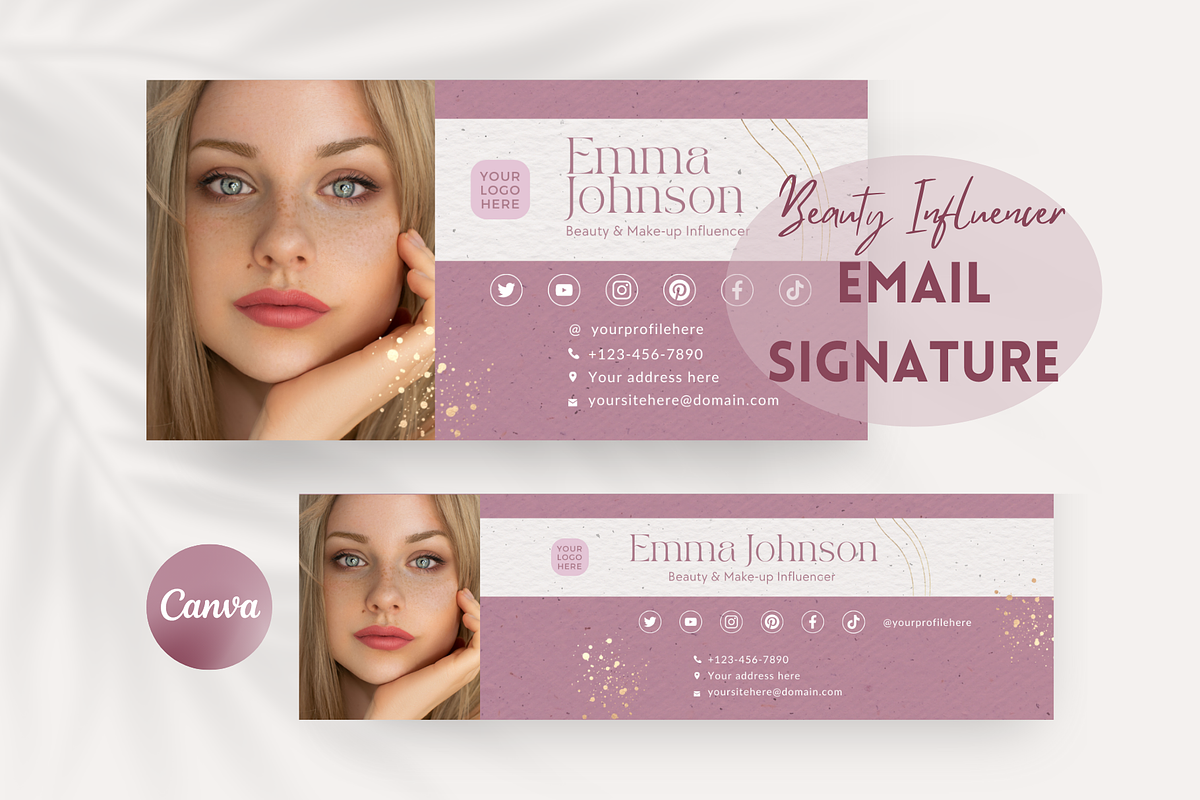 Influencer Email Signature Beauty, an Email Template by Golden Horizons ...