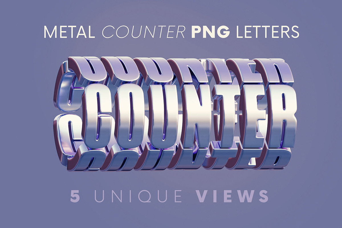 Metal Counter - 3D Lettering, a Graphic by MIIM