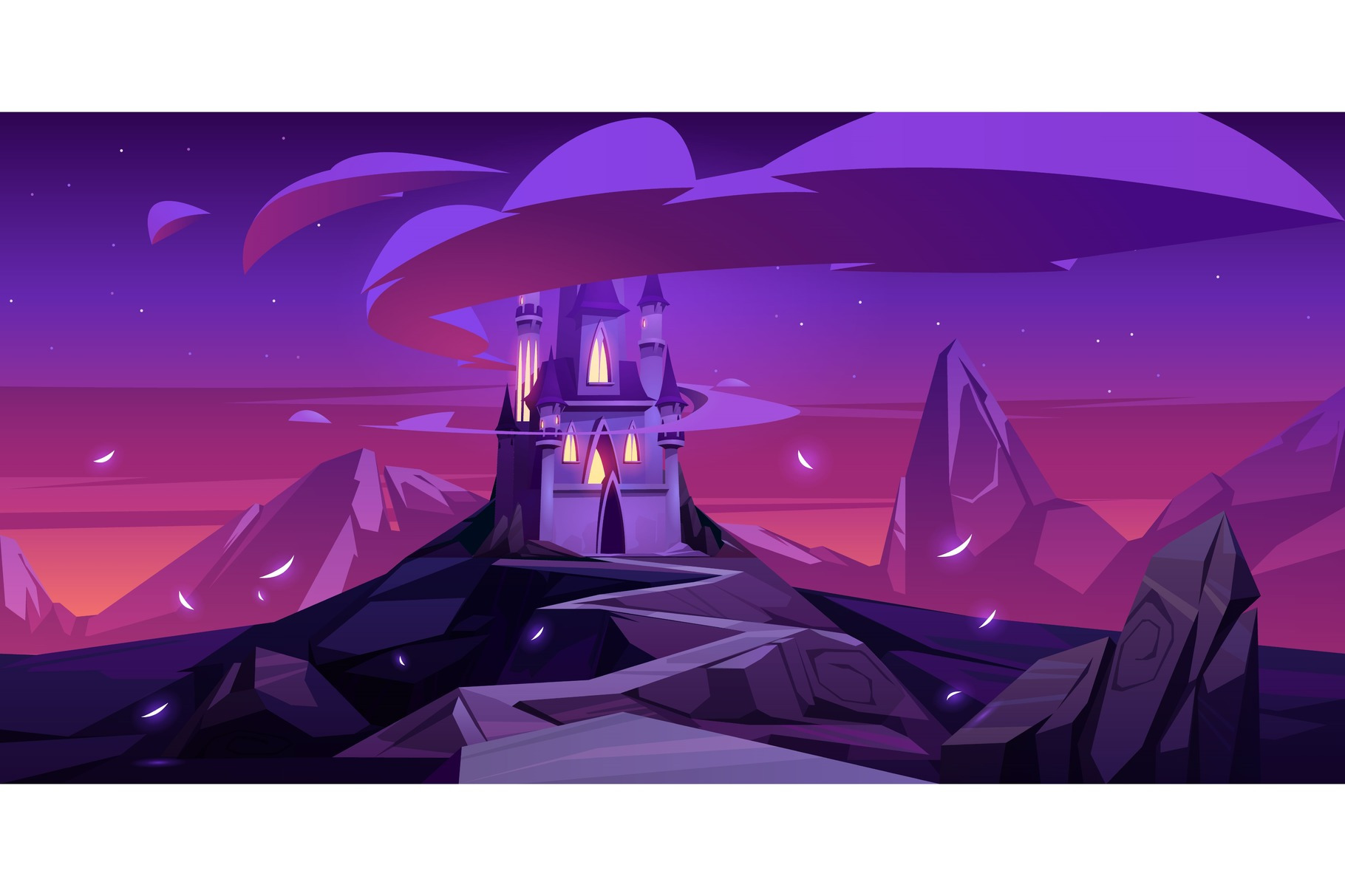 Vector cartoon magic castle in, an Illustration by art PVP - market