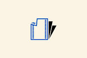 Movie Roll Document file logo design | Creative Market