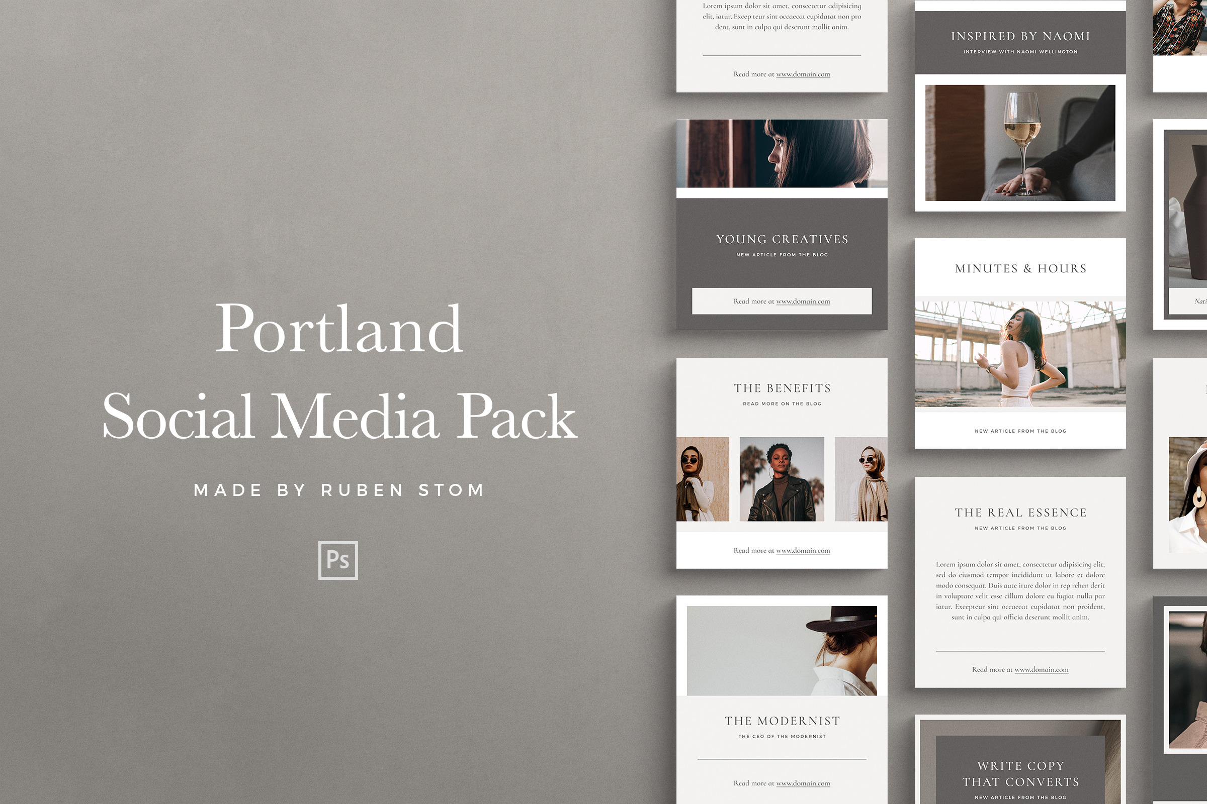 Portland Social Media Pack, a Social Media Template by Ruben Stom