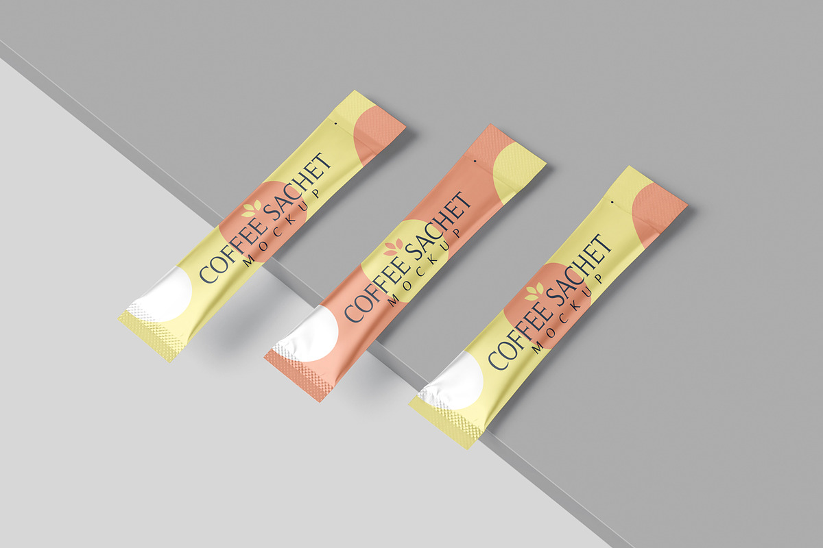 Long Sachet Mockups, a Packaging Mockup by GfxFoundry