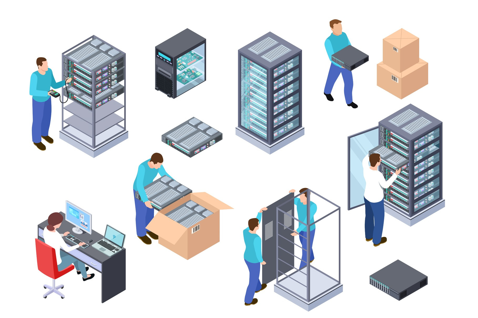 Server room isometric. Information, a Background Graphic by Valerie Bodnar
