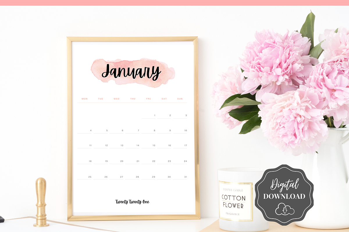 2021 Monthly Planner Calendar Printable