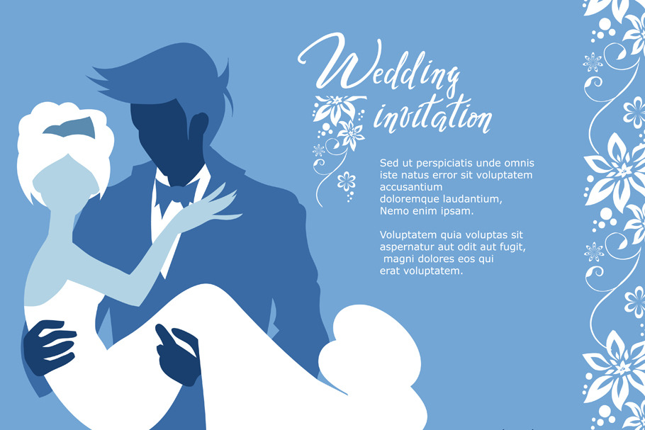 Couple, bride, groom, wedding card, an Invitation Template by Elena ...