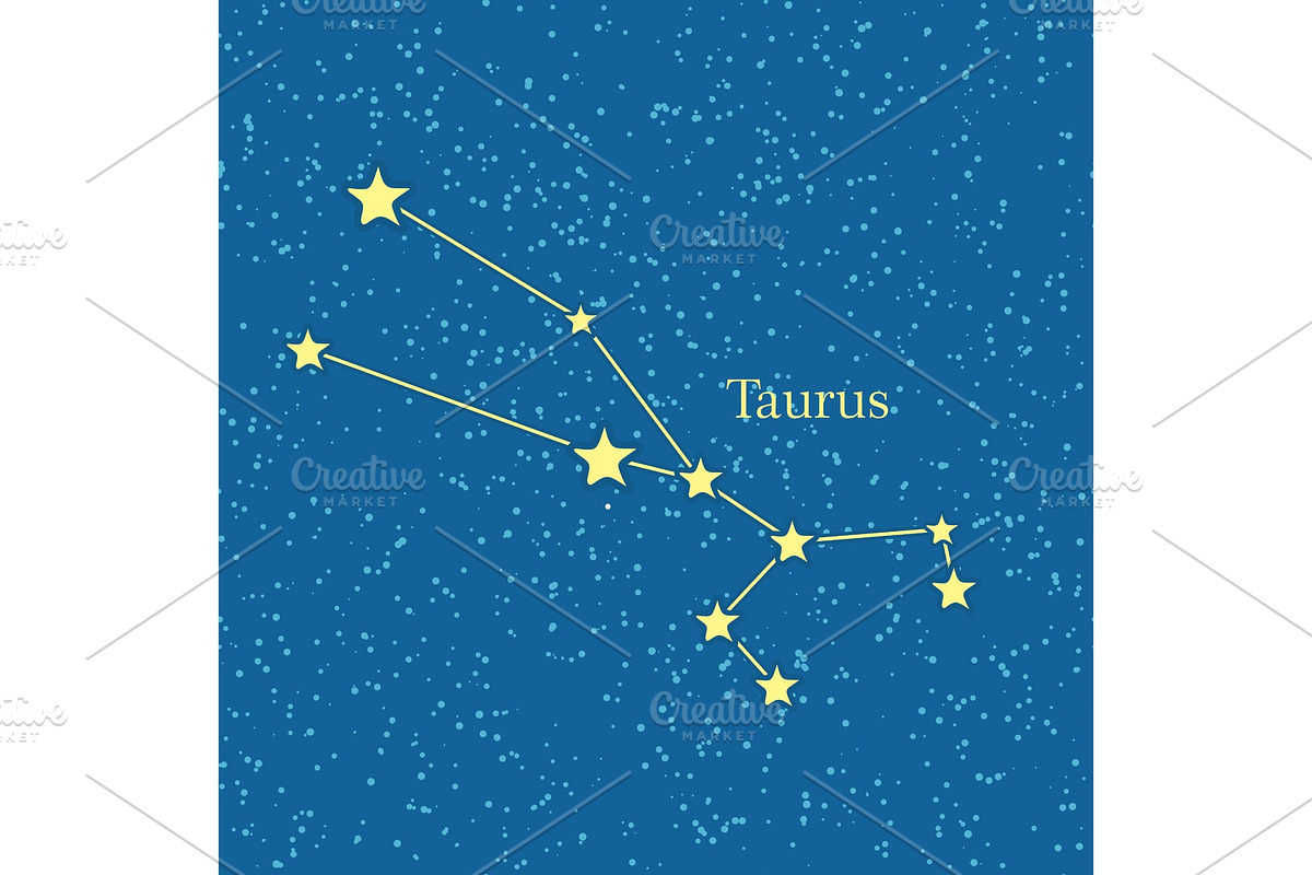 Night Sky with Taurus Constellation Illustration, an Illustration by ...