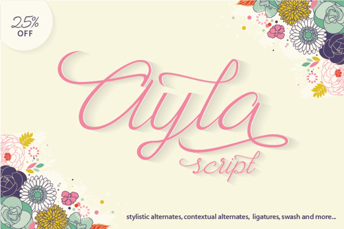 Ayla Script, a Script Font by ianmikraz