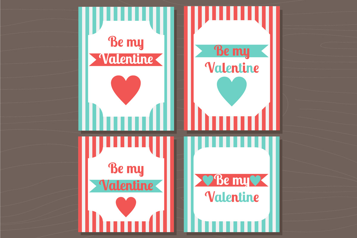 Printable Valentine's Day set, a Card Template by Anastasia Romb Design