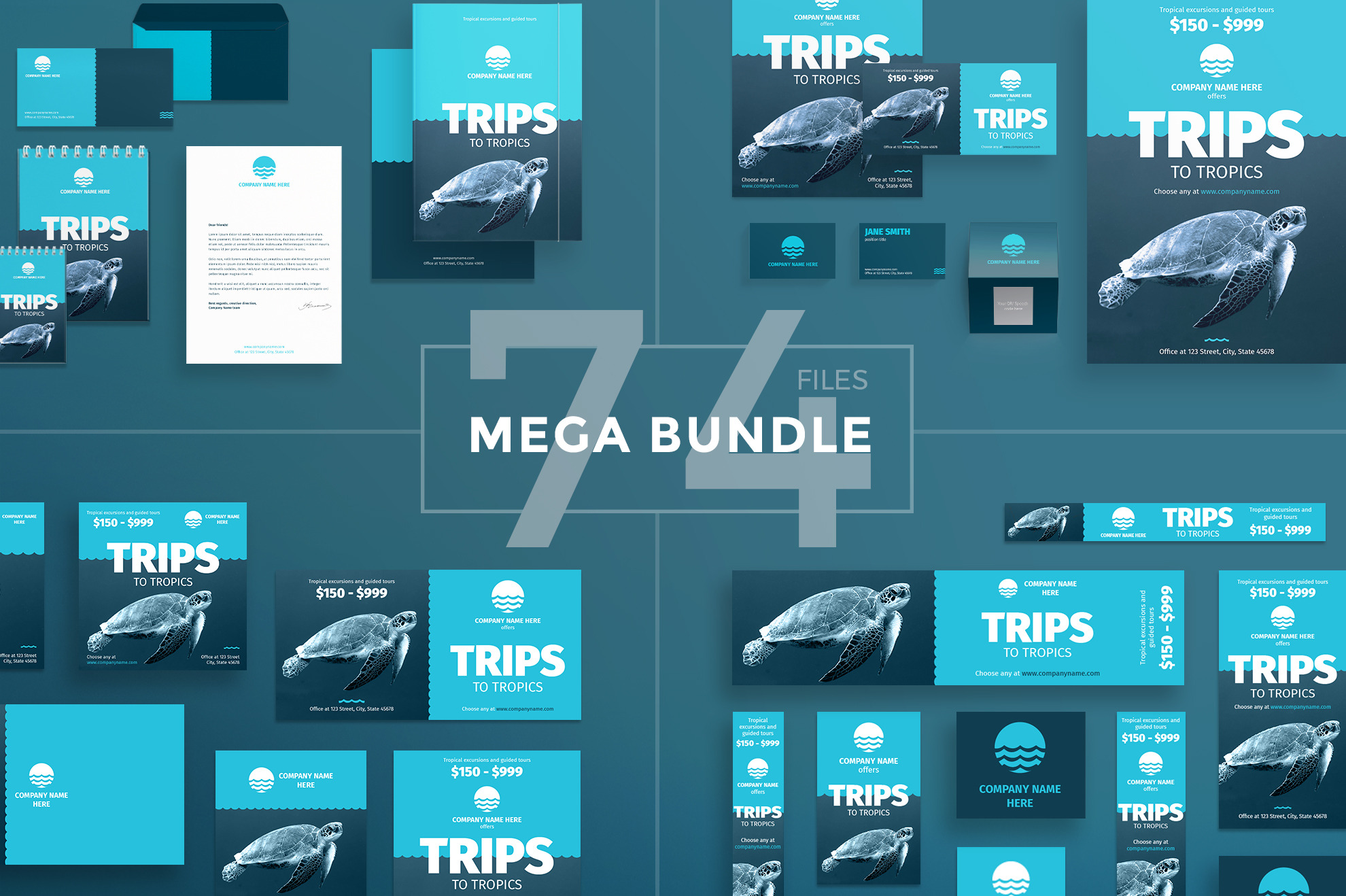 Mega Bundle | Travel, a Poster Template by Amber Graphics
