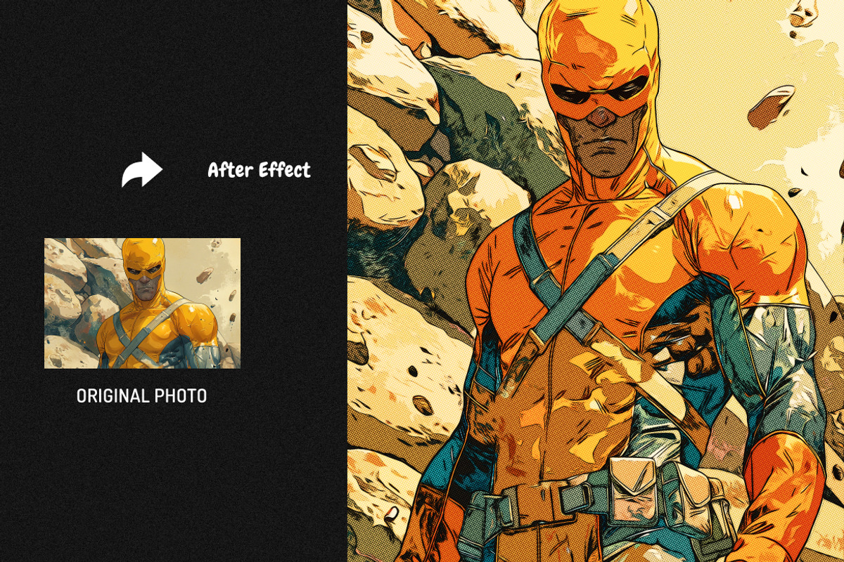 Color Comic Square And Poster Photo, a Layer Style Add-On by dokudokunomi